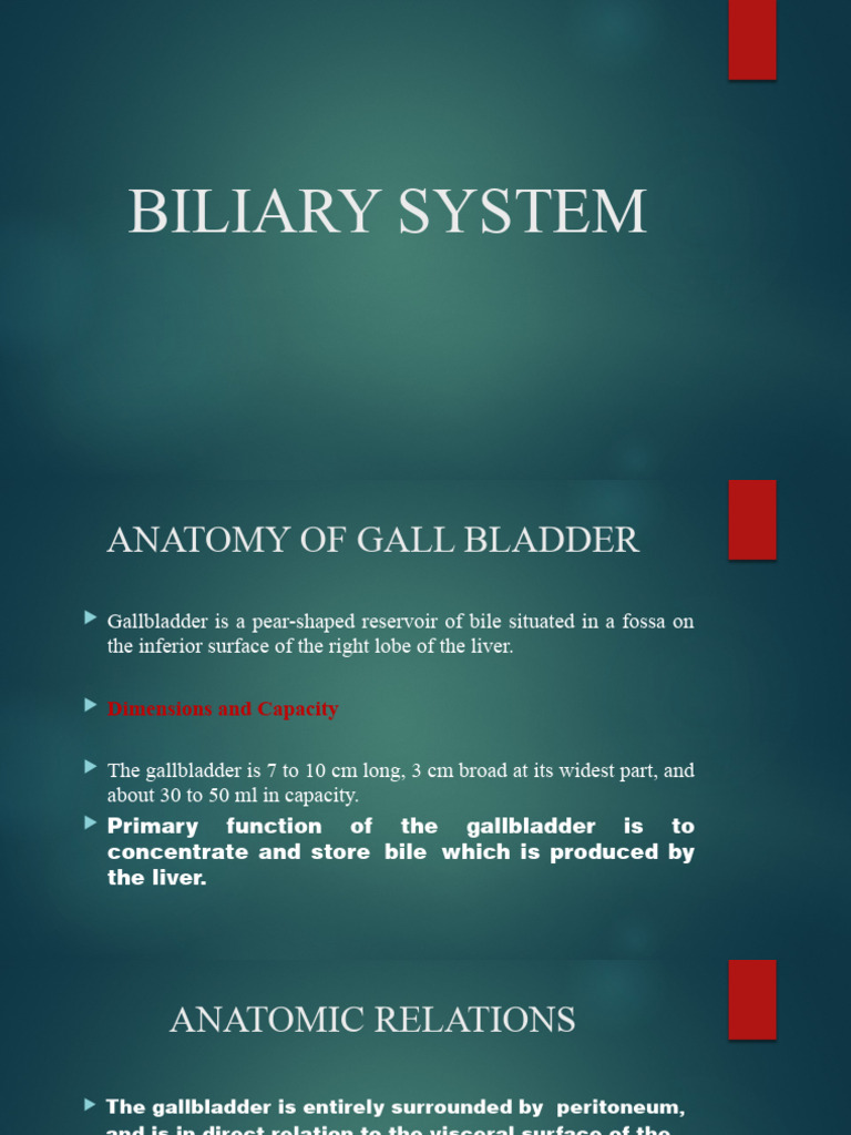 Biliary System Presentation | Download Free PDF | Gallbladder | Liver