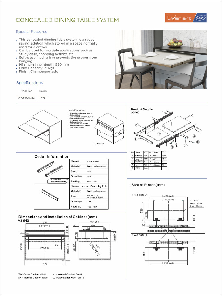 Concealed Dining Table | PDF