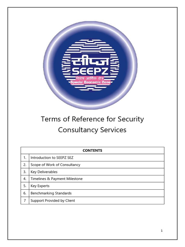 Security Consultancy Terms of Reference | PDF | Consultant ...