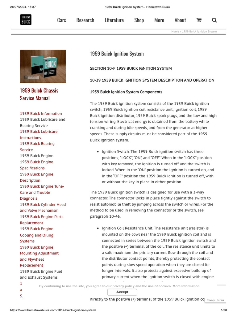 1959 Buick Ignition System - Hometown Buick | PDF | Distributor ...