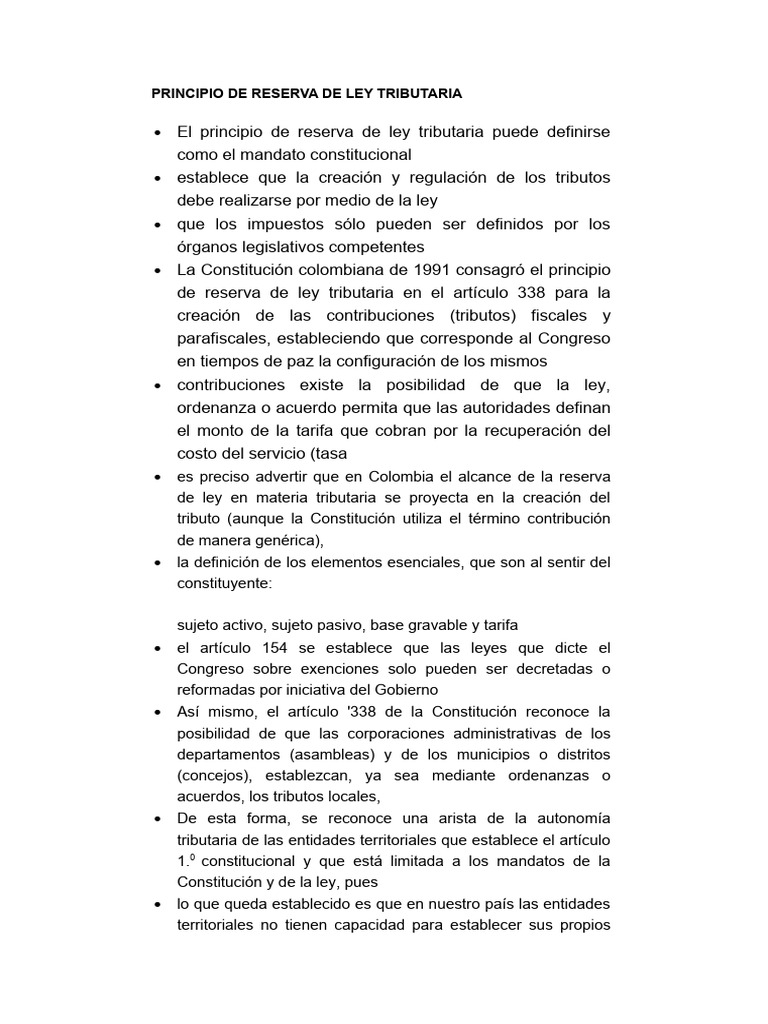 Ressumen Contron Lectura 1 TRUBUTARIO | PDF | Impuestos | Constitución