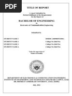 Sample CSE Final Year Project Report | PDF