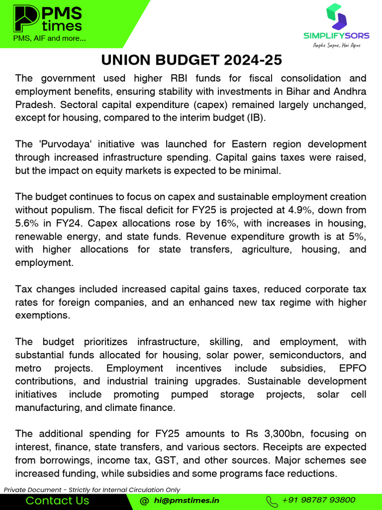 BUDGET 2024-25 (1) | Download Free PDF | Taxes | Subsidy