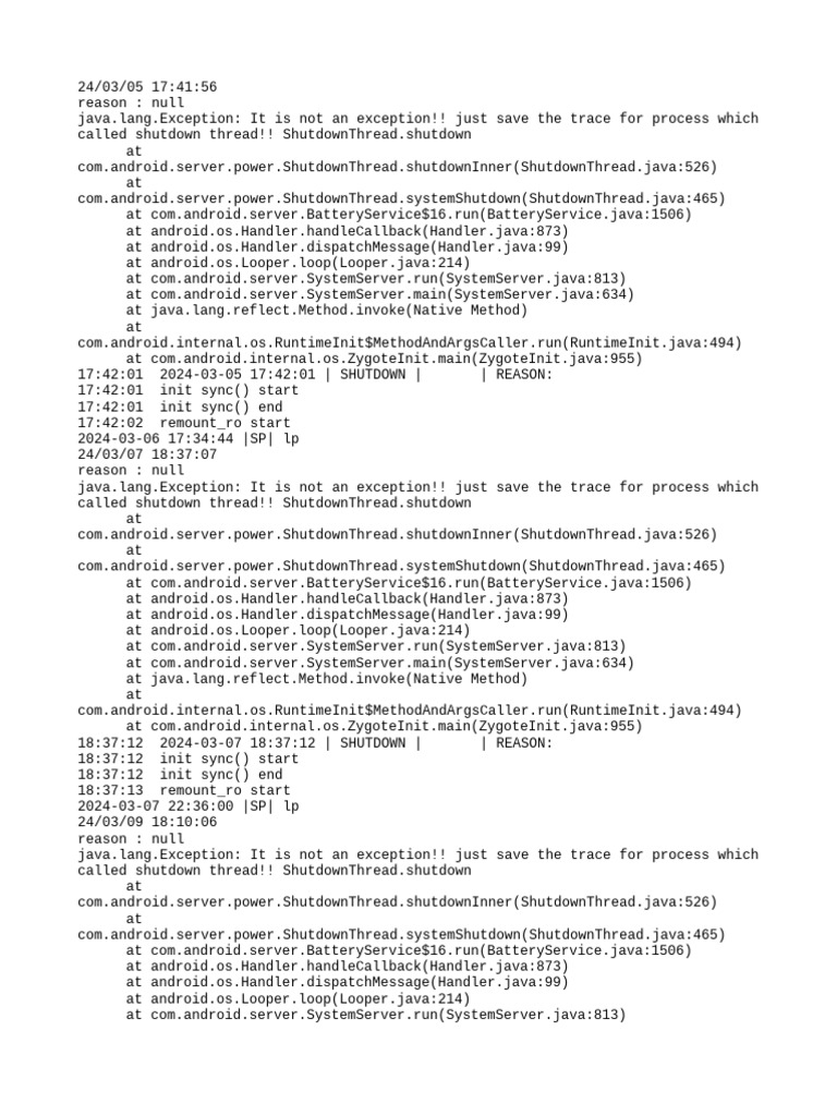 Power Off Reset Reason Backup | PDF | Java (Programming Language) | Technology Development