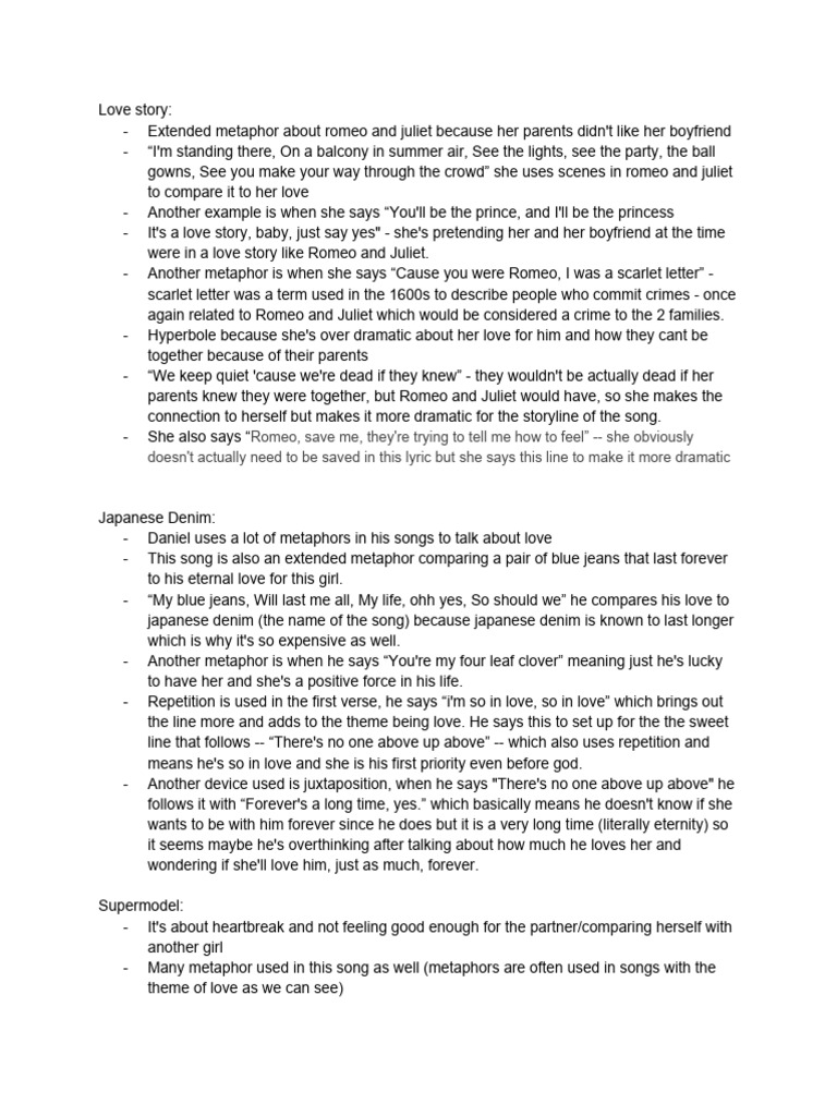 Poetry Brainstorm | PDF | Romeo And Juliet