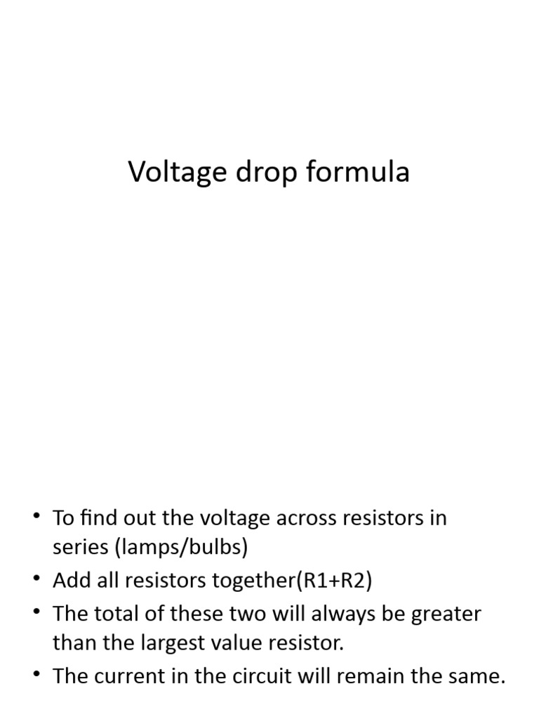 Voltage Drop Formula Lesson | PDF | Science & Mathematics