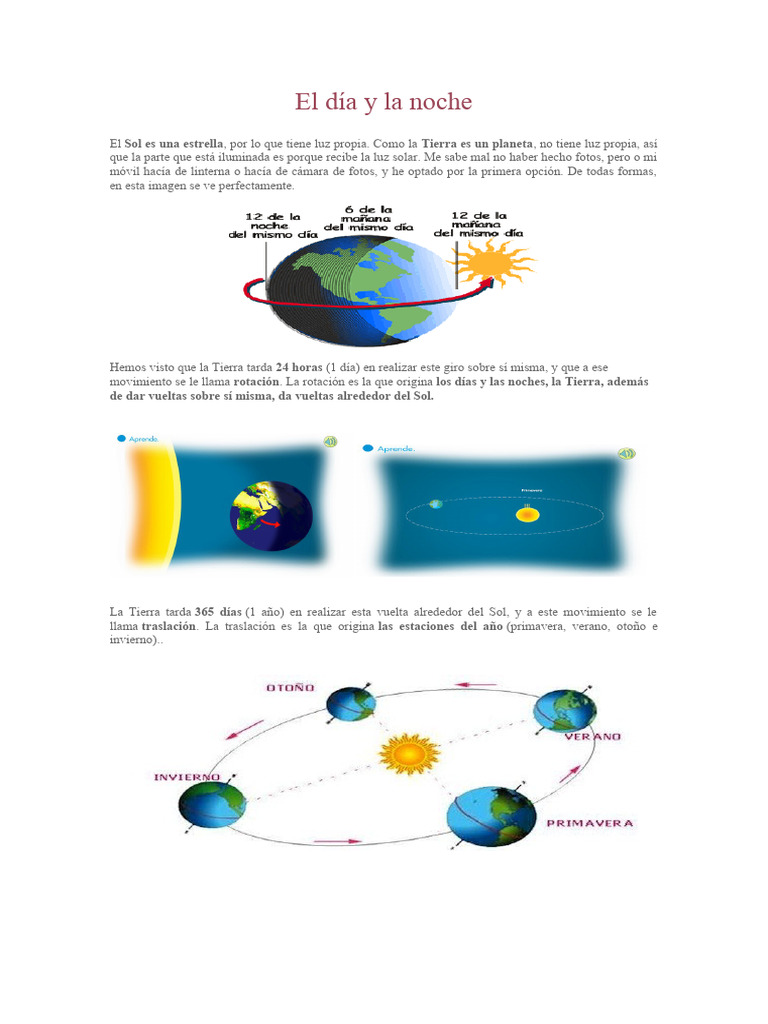 El Día y La Noche Secuencia | PDF | Luna | Tierra