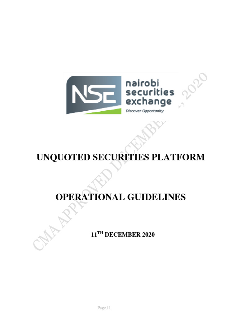Unquoted Securities Platform Guidelines | PDF | Securities (Finance ...