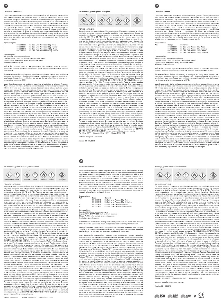 Instructivo Del Sistema de Rebase/acondicionado de Tejidos TDV | PDF
