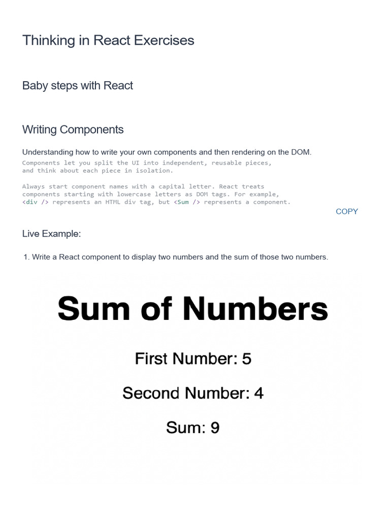 02 Thinking In React Exercises Pdf Computer Programming Software