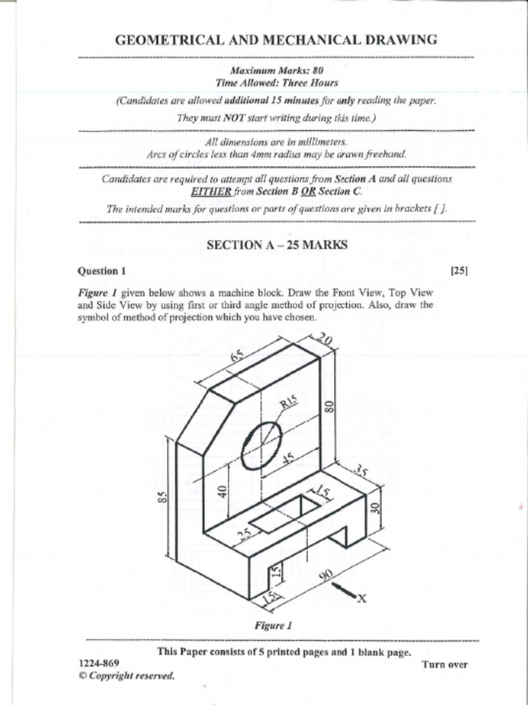 869 - Geometrical and Mechanical Drawing | PDF