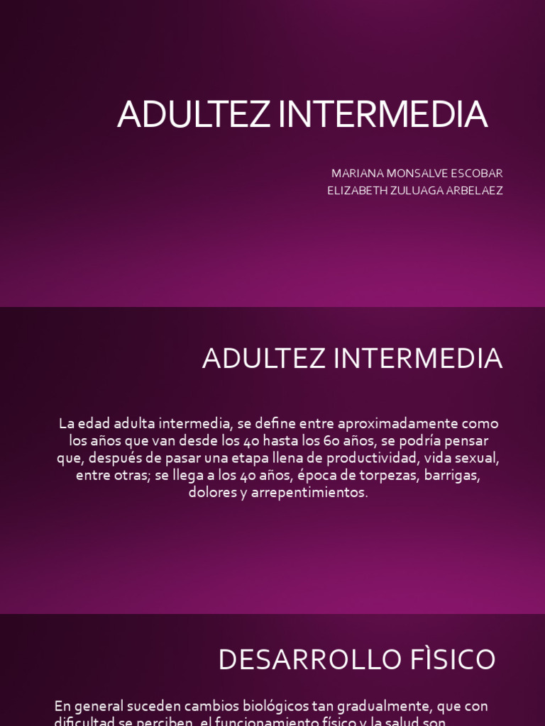 Adultez Intermedia | PDF | Adultos | Menopausia