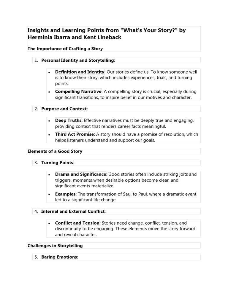 Insights and Learning Points From | PDF | Rhetoric | Storytelling