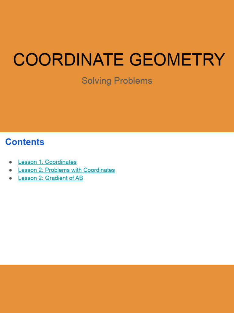1 - Coordinate Geometry | PDF | Geometry | Mathematics