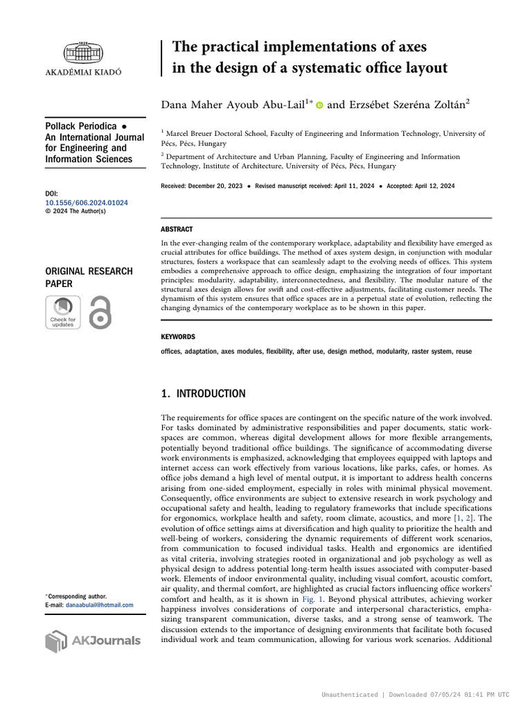The Practical Implementations of Axes in the Design of a Systematic Office Layout | PDF | Human ...