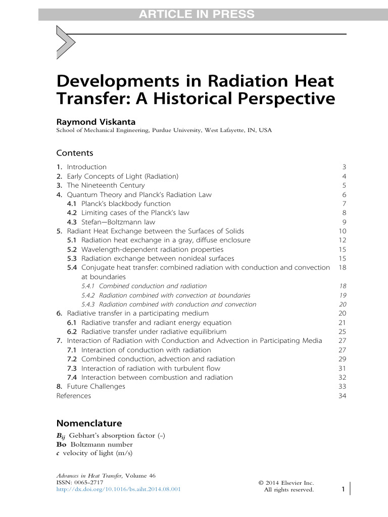 9 Developments in Radiation Heat Transfer With Future Scope | PDF ...