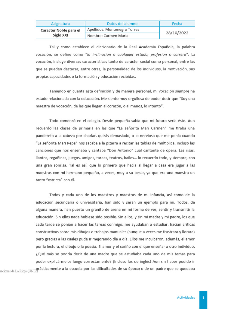 Caracter Noble Siglo XXI | PDF | Escuelas