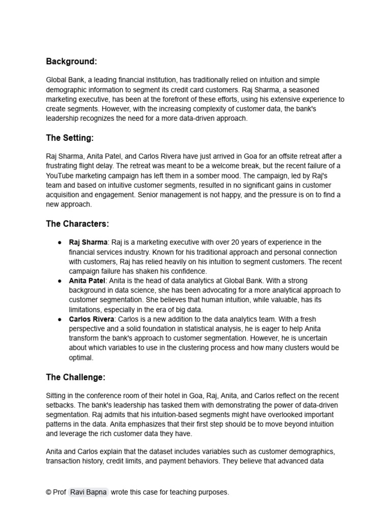 Transforming Customer Segmentation at Global Bank | PDF | Data Science ...