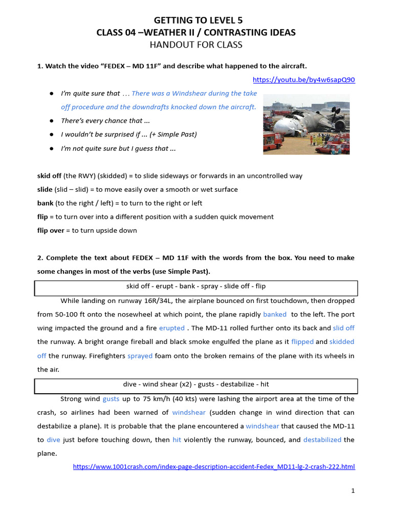 4 - GTL5 Weather II Contrasting Ideas HANDOUT TASK | PDF | Tropics ...