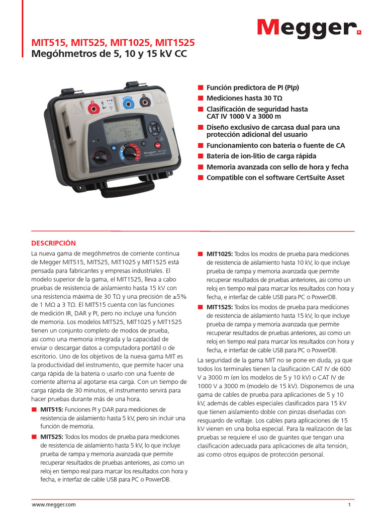 MIT515 MIT525 MIT1025 MIT1525 - DS - Esla | PDF | Aislador ...