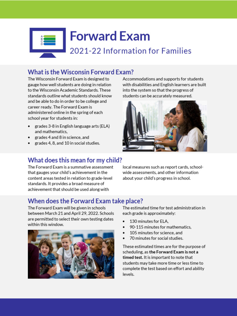 Forward Exam Information For Families 2021 22 - English | PDF ...