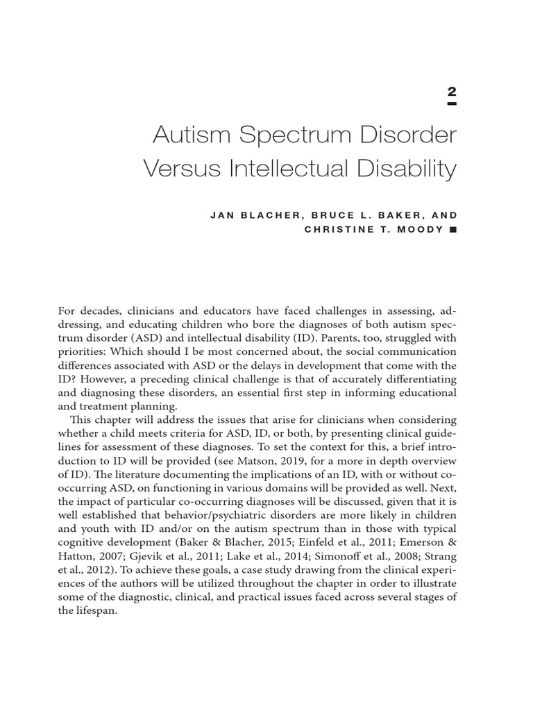 ASD vs. ID: Clinical Assessment Guide | PDF | Autism Spectrum | Mental ...