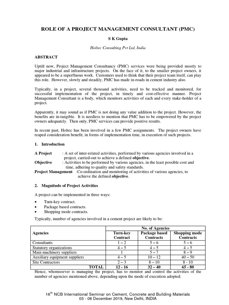 Role of PMC_Holtec | PDF | Project Management | Concrete