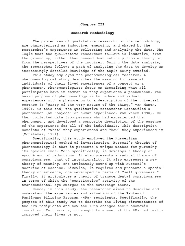 Phenomenological Study of 4Ps Recipients | PDF | Phenomenology (Philosophy)