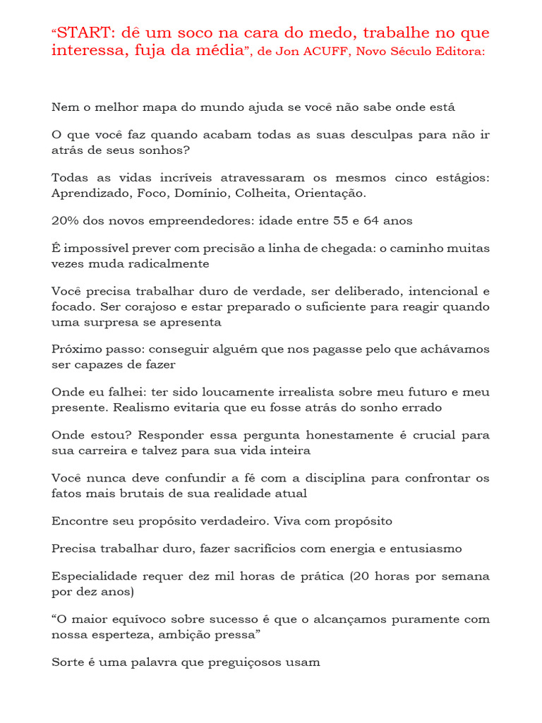 START de Um Soco Na Cara Do Medo Trabalhe No Que Interessa Fuja Da ...
