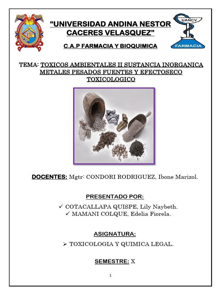 Efectos de Metales Pesados Tóxicos | PDF | Mercurio (Elemento) | Arsénico