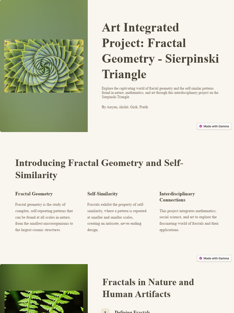 Art Integrated Project Fractal Geometry Sierpinski Triangle | PDF ...