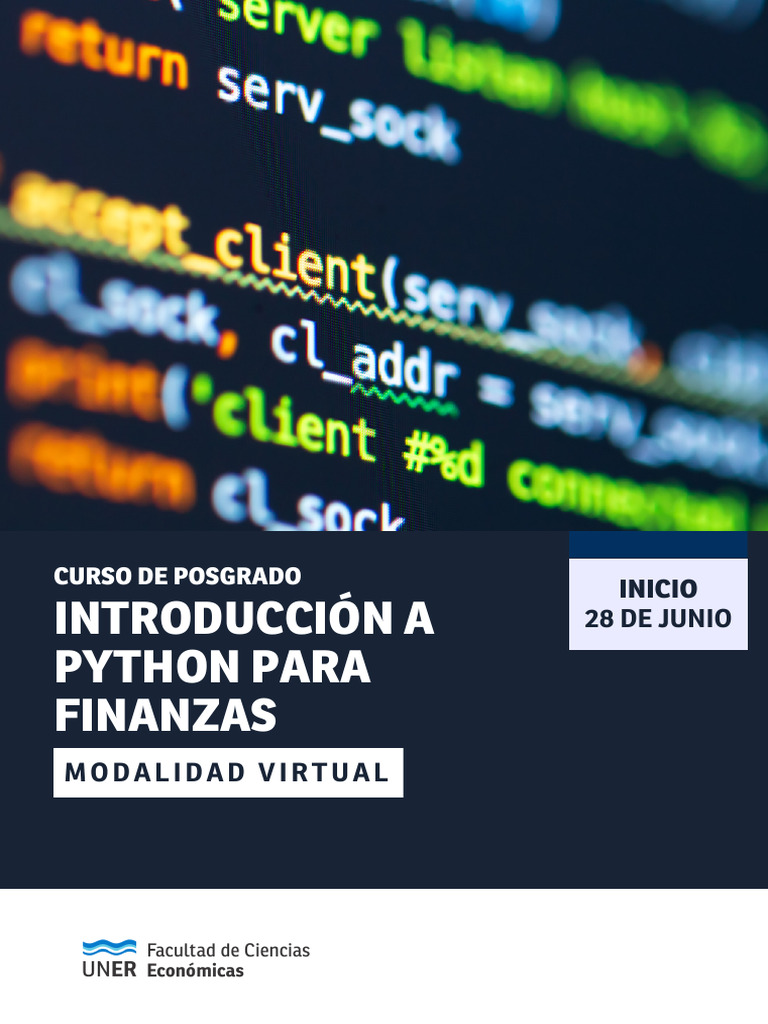 Introduccion A Python para Finanzas 1 | PDF | Python (lenguaje de ... Introduccion A Python para Finanzas 1 | PDF | Python (lenguaje de ...
