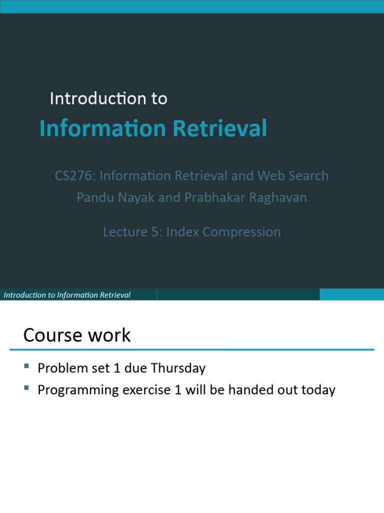 Index Compression for CS Students | PDF | Code | Data Compression