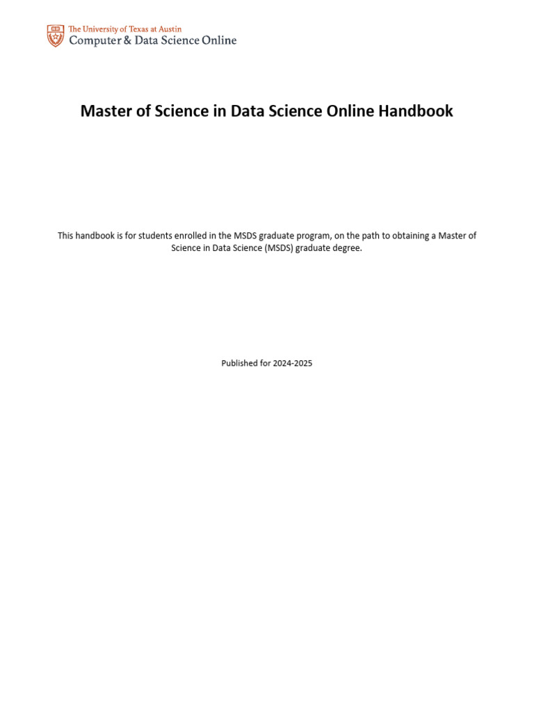 MSDS StudentHandbook 2425 | PDF | Statistics | Statistical Inference