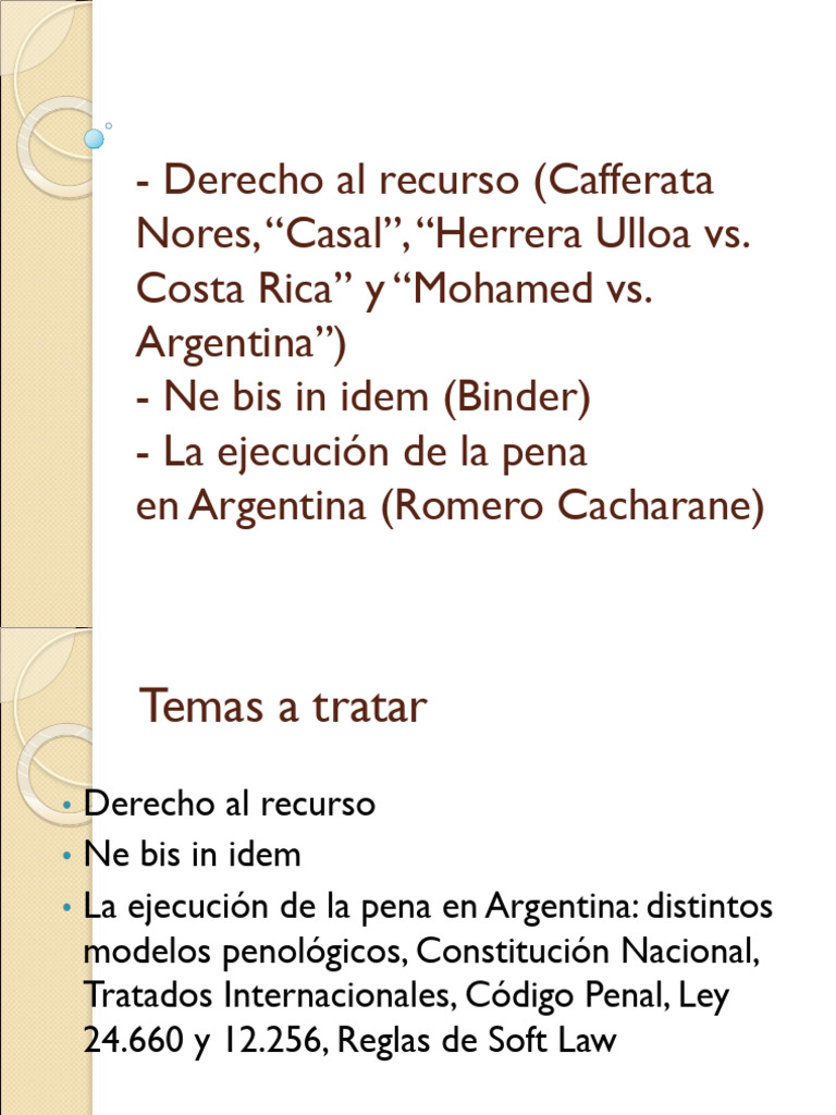 Derecho al Recurso y Ne Bis in Idem en Argentina | PDF | Castigos | Prisión