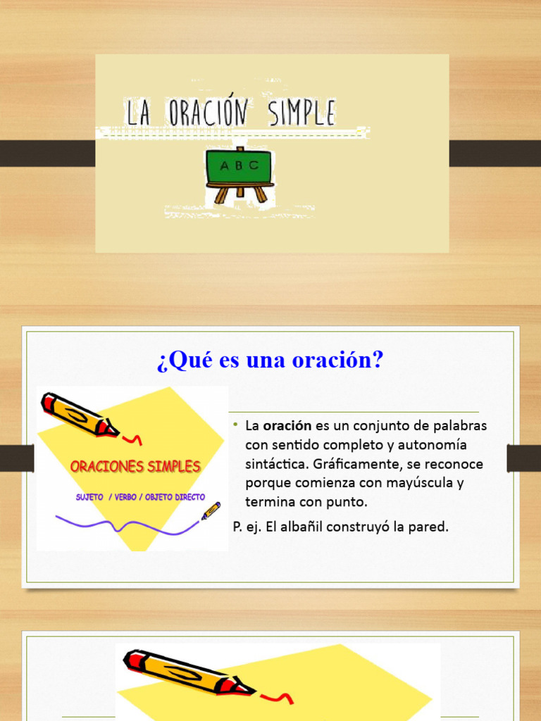 La Oración Simple | PDF | Asunto (gramática) | Verbo