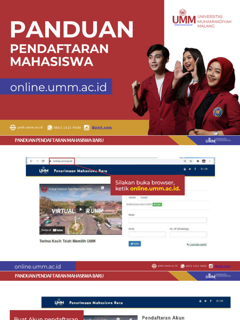Tutorial Pendaftaran PMB Pasca UMM | PDF | Bisnis | Pengelolaan Keuangan & Uang