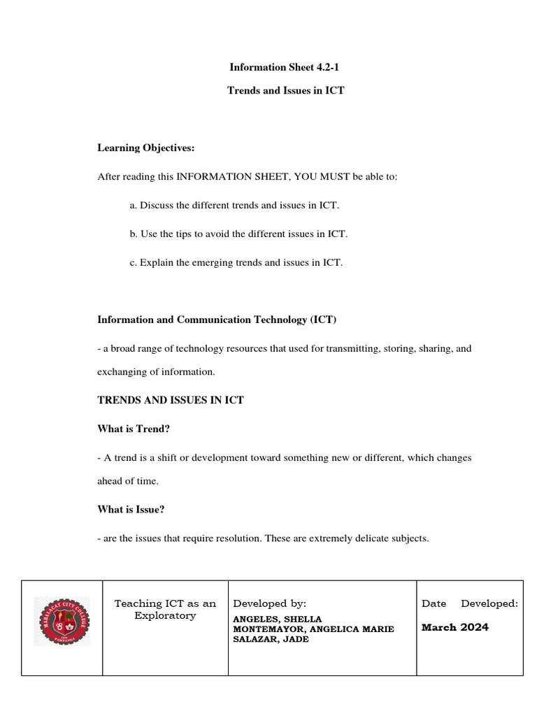 Trends and Issues in ICT Explained | PDF | Cybercrime | Cyberbullying