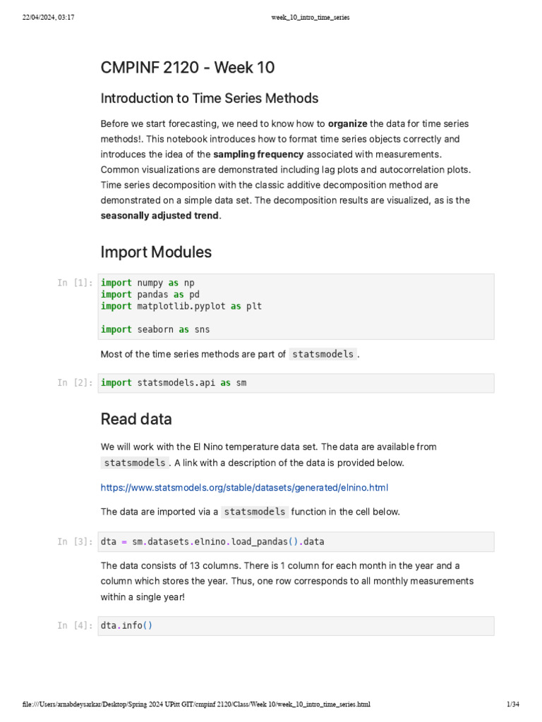 week_10_intro_time_series | PDF | Time Series | Data Type