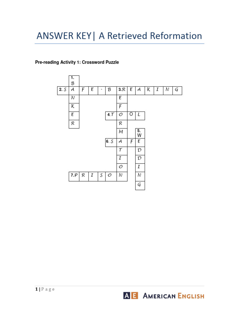 Answser Key A Retrieved Reformation | PDF