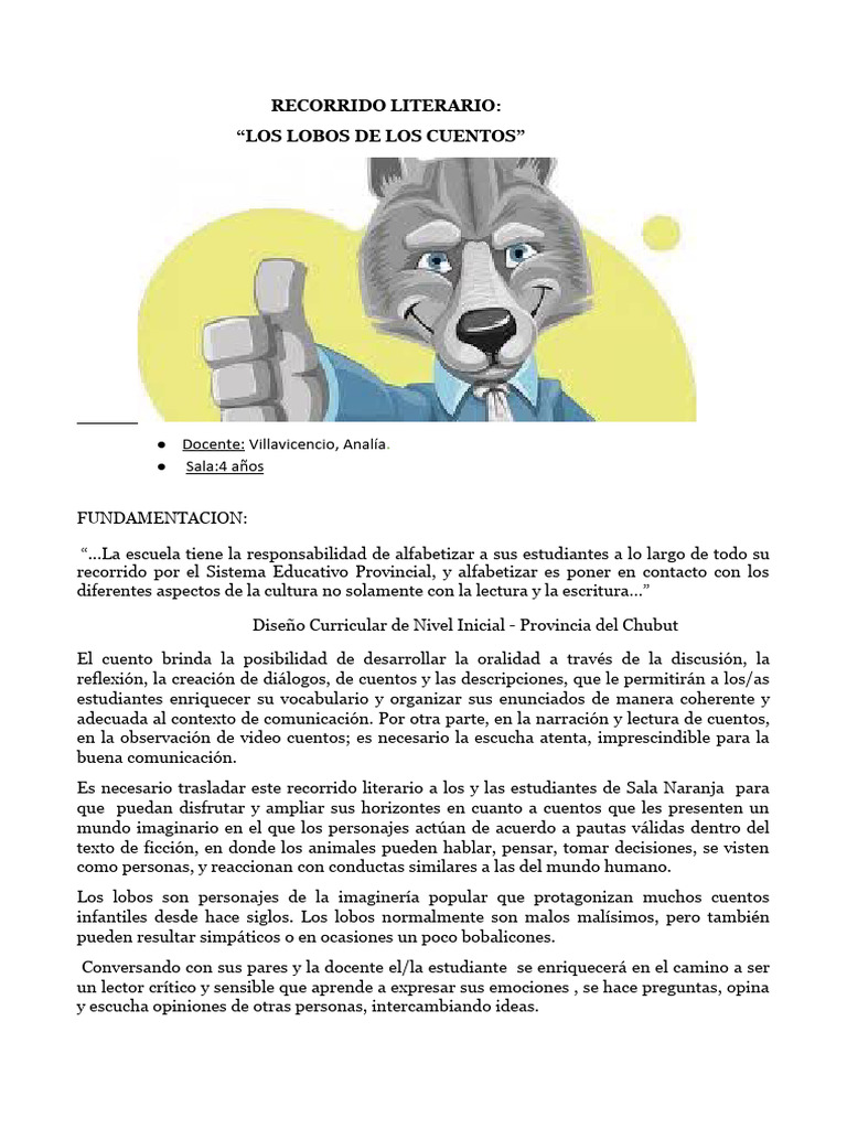 LOS LOBOS DE LOS CUENTOS RECORRIDO | PDF | Caperucita Roja