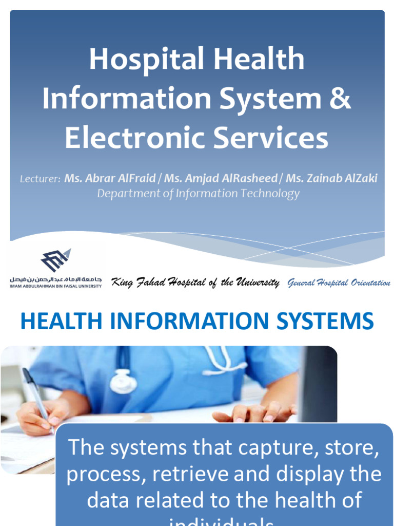 Hospital Health Information System Electronic Services. | PDF ...