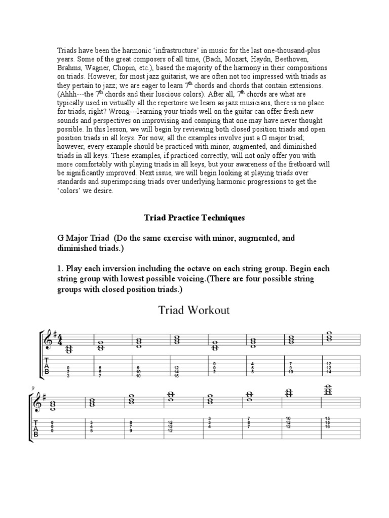 Triad Practice Techniques: TH TH TH | PDF