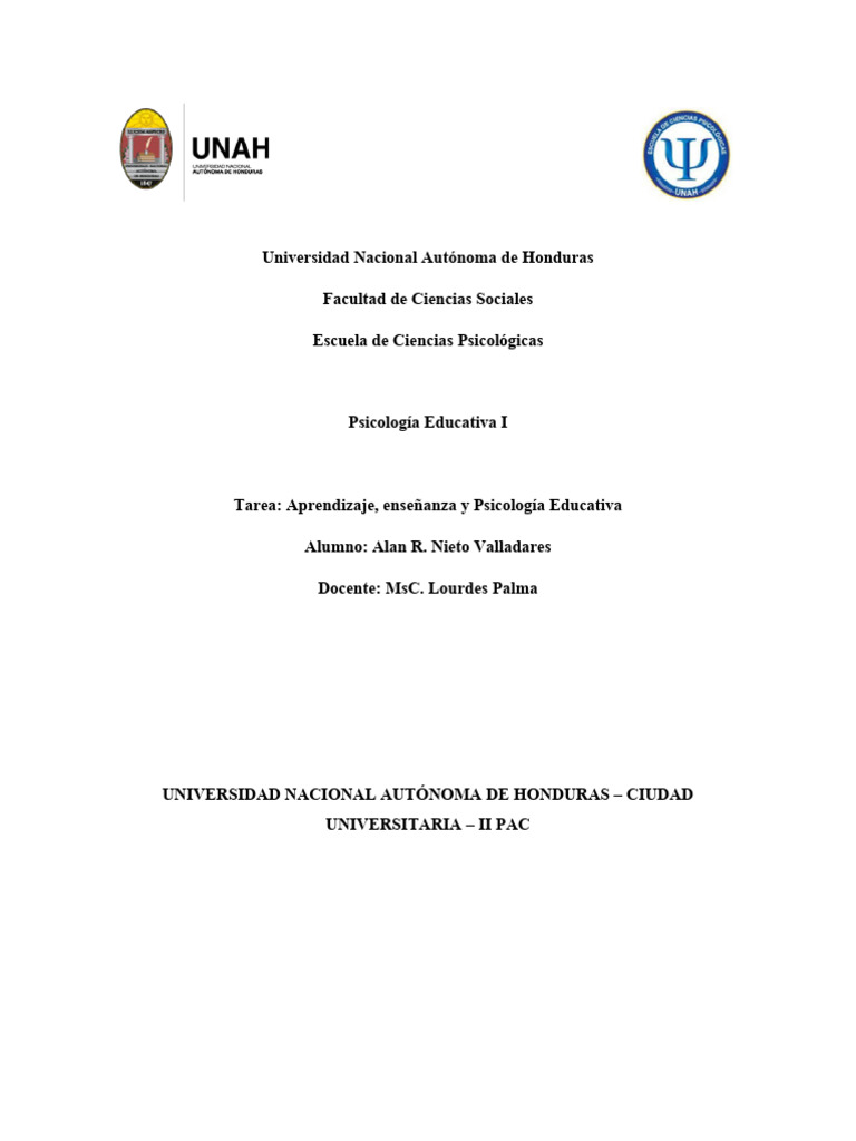 Tarea Cap 1 | PDF | Enseñando | Aprendizaje