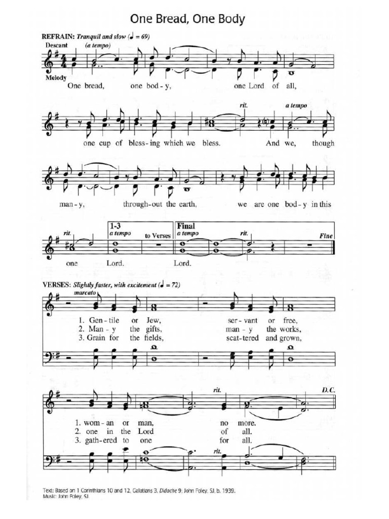 One Bread One Body | PDF