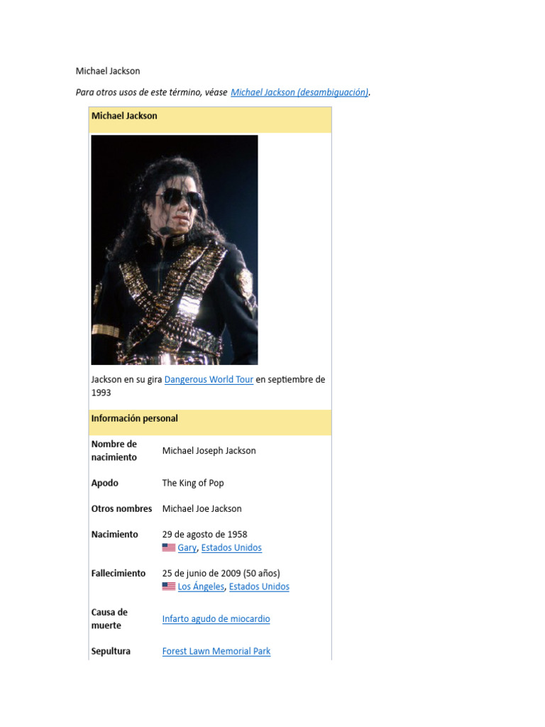 Michael Jackson | PDF | Michael Jackson | Grabación de sonido