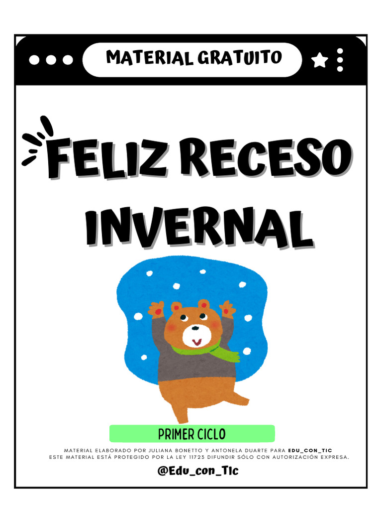 Feliz Receso Feliz Receso Invernal Invernal: Material Gratuito | PDF