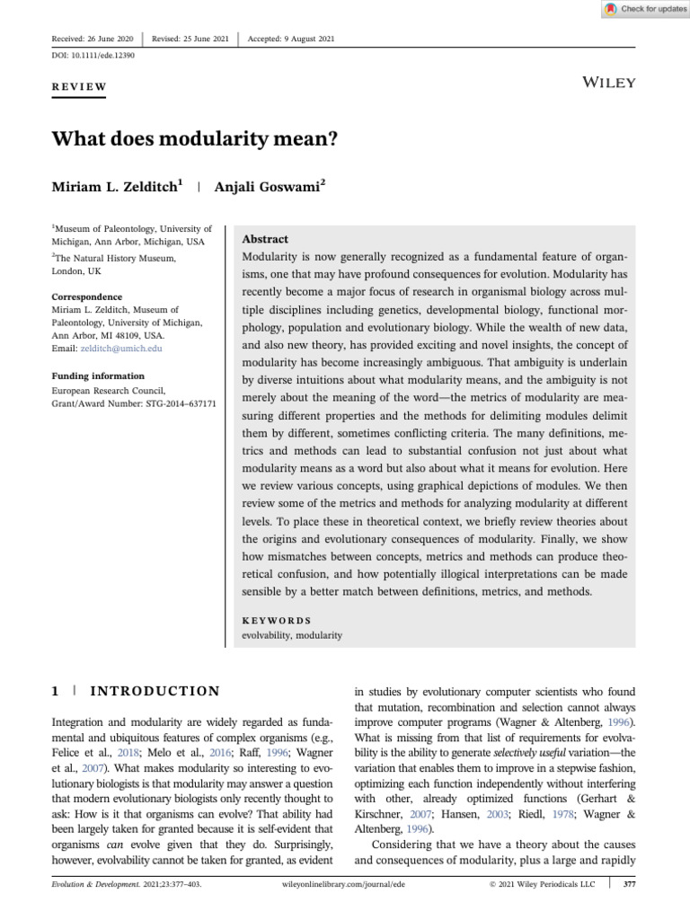 What does modularity mean | PDF | Modularity | Evolution