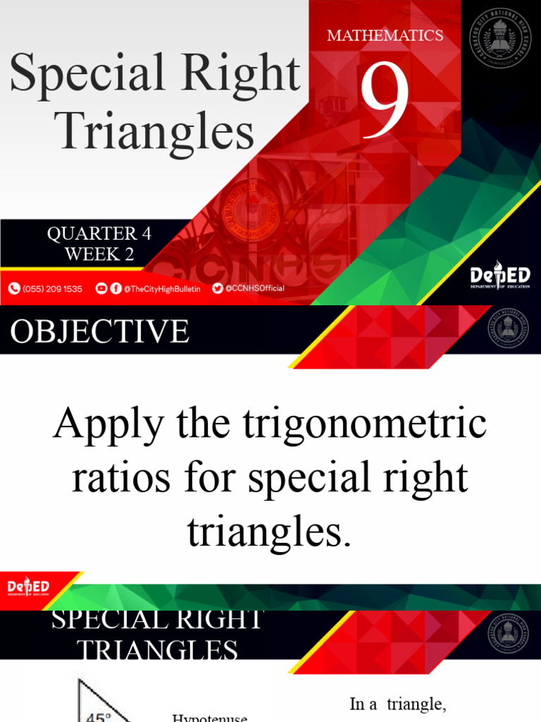 Special Right Triangle | PDF | Triangle | Trigonometry
