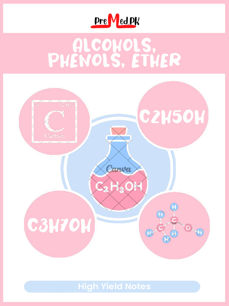 Notes - Alcohols, Phenols & Ethers (PreMed - PK) | PDF | Ether | Ethanol